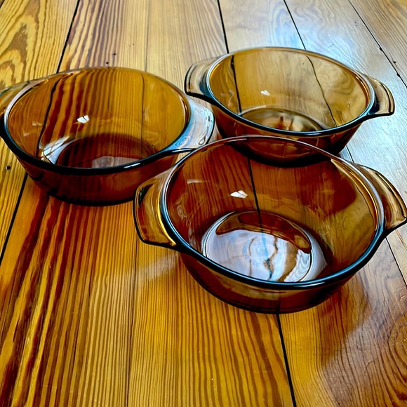 Fire King | Dining | Set Of 3 Vintage Fire King Anchor Hocking Amber ...